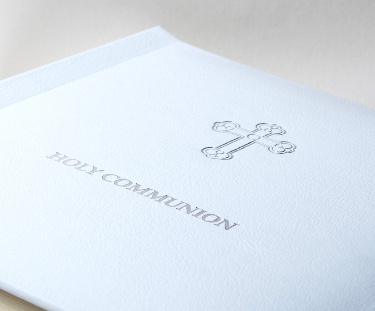 Holy Communion Photo Album embossed in Silver with Gift Box
