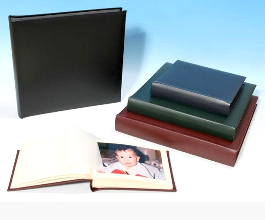 Large Leather Photo Albums in Black, Navy, Burgundy & Green